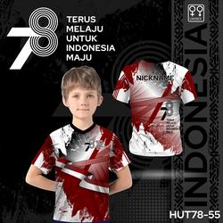 Jual Jersey Anak HUT Kemerdekaan RI ke 78 tahun Baju Kaos 17 Agustus 2023 - Hitam, 0 - Kota ...
