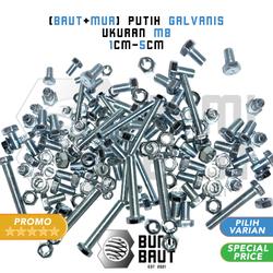 Jual Baut Mur Putih Hex M8x50 5cm Besi Galvanis BMP Hexagon Kunci 13 M8 - Kota Tangerang Selatan ...