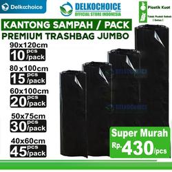 Jual KANTONG PLASTIK SAMPAH HITAM TEBAL JUMBO Trash Bag PREMIUM SATUAN - 50x75cm - Kota ...