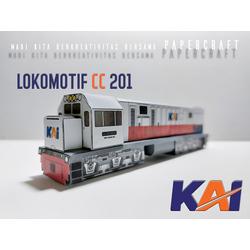 Jual 3D Papercraft Kereta Api Indonesia Lokomotif CC 206 Pola Kertas ...