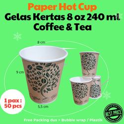 Jual Paper Hot Cup 8 oz 240 ml Coffee Tea Gelas Kertas isi 50 pcs per pax - Jakarta Utara ...