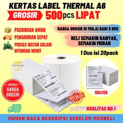 Jual Label Resi Kertas Thermal Label Sticker 100x150 Roll Barcode Size A6 - 1 ROLL - - Nirvana ...
