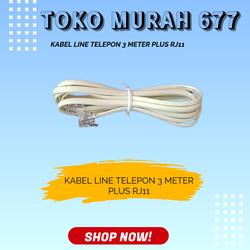 Jual Vention kabel Line Telepon RJ11 Telp Telfon Telpon - 3 Meter ...