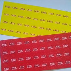 Jual Stiker Label Lasa dan High Alert Oval ukuran 1.5 cm x 3 cm - Lasa ...