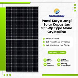 Jual LONGi 555Wp Mono PERC Halfcut Solar Module / Panel Surya 555 Wp ...