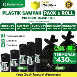 Jual KANTONG PLASTIK SAMPAH HITAM TEBAL TRASH BAG JUMBO ANTI BOCOR Per Pack - 120cm x 180cm ...