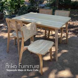 Promo Meja makan set 4 kursi rotan kayu jati - sesuai gambar, 120 x 80 cm - Kab. Jepara - Ratu ...