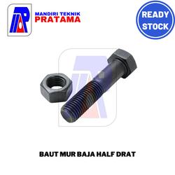 Jual BAUT BAJA HITAM M10 HEX BOLT NUT FULL DRAT HIGH TENSILE BOLT GRADE 8.8 - M10x20 - Jakarta ...