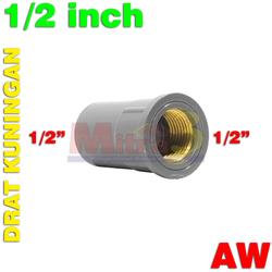 Jual SOCK DRAT DALAM PVC 1/2" AW Sambungan Pipa Socket Sok DD SDD 1/2 ...