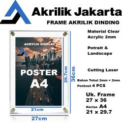 Promo Frame Dinding Akrilik / Bingkai Display Poster Akrilik Ukuran A4 - Sudut Tajam - Jakarta ...