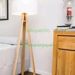 Jual stand lampu lantai berdiri kap lampu rotan diameter 40cm - Kab ...