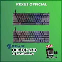 Promo Rexus Heroic KX3 Mechanical Gaming Keyboard RX-KX3 RX-3 - Grey ...