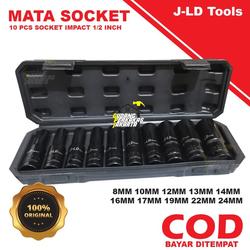 Jual JLD 10PCS Impact Mata 1/2 inch 8-24mm Kunci shock Impact socket set - Jakarta Barat - JIN ...