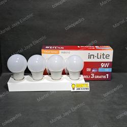 Jual Lampu bohlam led inlite bulb INB007 9 watt paket 3 free 1 putih ...