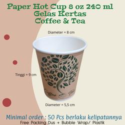 Jual Paper Hot Cup 8 oz 240 ml Coffee Tea Gelas Kertas isi 50 pcs per pax - Jakarta Utara ...
