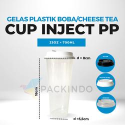 Jual Sablon Gelas Plastik Boba/Cheese Tea/ Cup Injection PP 500ml ...