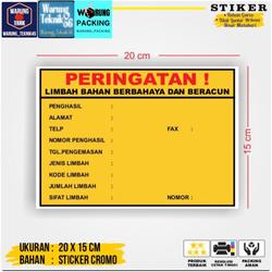 Jual Stiker Label Tanda Simbol Limbah B3 Stiker Bahan Berbahaya Beracun ...