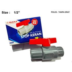 Jual PVC Ball Valve RUCIKA 1/2 Inch DN 16 Polos Stop Kran PVC 1/2 ...
