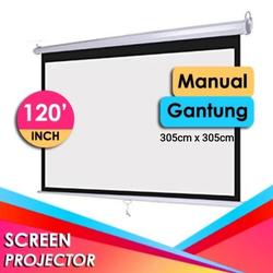 Jual Layar proyektor gantung wall 120 inchi - Screen Manual tarik ...