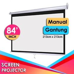 Jual layar proyektor gantung manual 84" - Screen wall 84 inchi ...