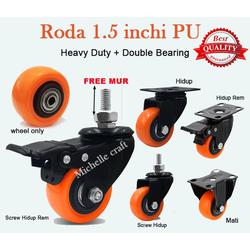 Promo Roda 1.5 Inch PU PVC + Bearing HEAVY DUTY Caster Troli Furniture ...