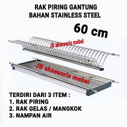 Jual Rak Piring Gantung HUBEN 60cm 60 cm Stainless Steel Dish Rack ...