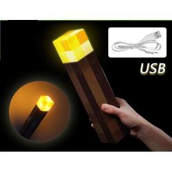 Jual Lampu LED Minecraft Torch Night Light Rechargeable Warm White ...