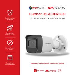 Promo DS-2CD1021G0-I Hikvision 2MP PoE IP Camera CCTV Outdoor Bullet IR ...