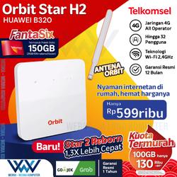 Jual TELKOMSEL ORBIT STAR H2 MODEM WIFI 4G HUAWEI B320 FREE ORBIT 150GB ...