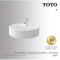 Promo TOTO Semi Recessed Counter Lavatory 1 Tap Hole / Wastafel LW642CJ ...