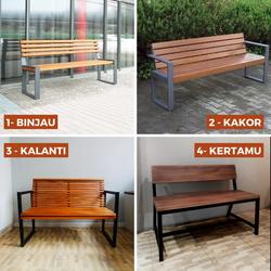 Jual bangku kayu panjang cafe | bench taman besi outdoor | kursi tunggu ...