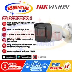 Jual DS-2CD1021G0-I Hikvision 2MP PoE IP Camera CCTV Outdoor Bullet IR 20M - LENSA 2.8MM ...