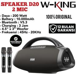 Promo WKING D20 Speaker Bluetooth Wireless Karaoke Portable 2 Mic Party ...