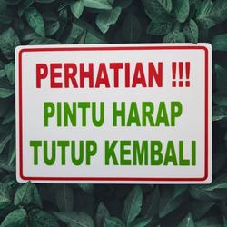 Jual RAMBU PINTU HARAP TUTUP KEMBALI - 20X40CM - SIGNAGE PINTU - Tanpa Lubang - Kota Bandung ...