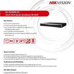 Jual DS-7616NXI-K2 - HIKVISION NVR 16CH ACUSENSE 4K FACE CAPTURE 2 SLOT ...