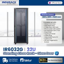 Promo Indorack IR8042G Close Rack 42U Depth 800mm Glass Door Rak Server ...
