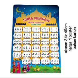 Jual poster edukasi anak belajar tajwid diagram infografis mengaji ...