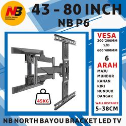 Jual North Bayou NB P6 Bracket TV 50 55 60 65 70 75 Inch Full Motion 6 Arms - NB P6 80" - Kota ...