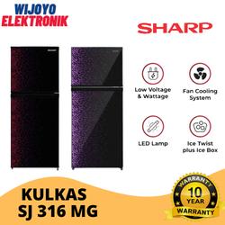 Promo KULKAS 2 PINTU SHARP SJ 316 MN-HS 256L TANPA BUNGA ES NO FROST ...