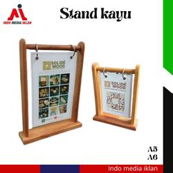 Jual Tempat Menu Holder Menu / Nomor meja / stand menu kayu / tent card ...