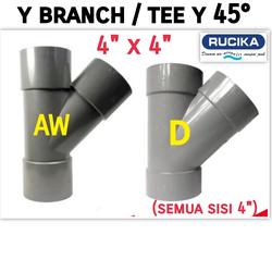 Jual Y branch 6 x 4 inch D / AW RUCIKA Tee Y 45 derajat 6" x 4" inch ...