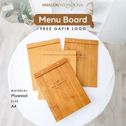 Jual Menu Board / Papan Menu Resto Kayu Solid Ukuran A4 Free Grafir ...