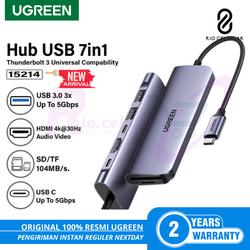 Jual UGREEN USB C Hub 7 in 1 USB 3.0 HDMI SD TF Card 4K 30Hz Display 15214 - 90568 7 IN 1 ...