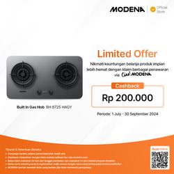 Promo MODENA Built In Gas Hob - BH 8725 HABK Cicil 0% 3x - Kota ...