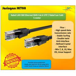 Jual Kabel LAN Ethernet RJ45 CAT5e,CAT6,CAT7,CAT8 UTP 24AWG Max 1000Mbps - CAT 5e, 5 Meter ...