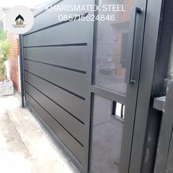 Jual pagar sliding besi galvanis plat perforated hitam - Kota Tangerang ...