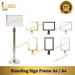 Promo SIGN FRAME Stainless A4 LANDSCAPE SIGNAGE / PAPAN TIANG ANTRIAN ...