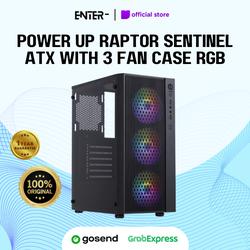 Jual Casing PC Power Up Raptor Sentinel Mid Tower ATX With 3 Fan Case ...