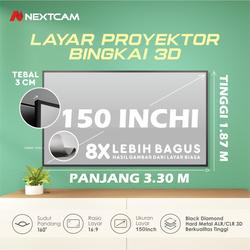 Promo Nextcam layar proyektor bingkai 100" screen projector 100inchi ...