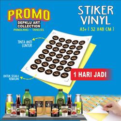 Jual Cetak sticker / stiker Vinyl A3+ print Label vinil glossy doff dan ...